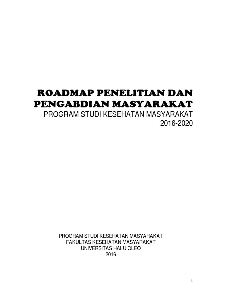 Roadmap Prodi Kesmas 2016 | PDF