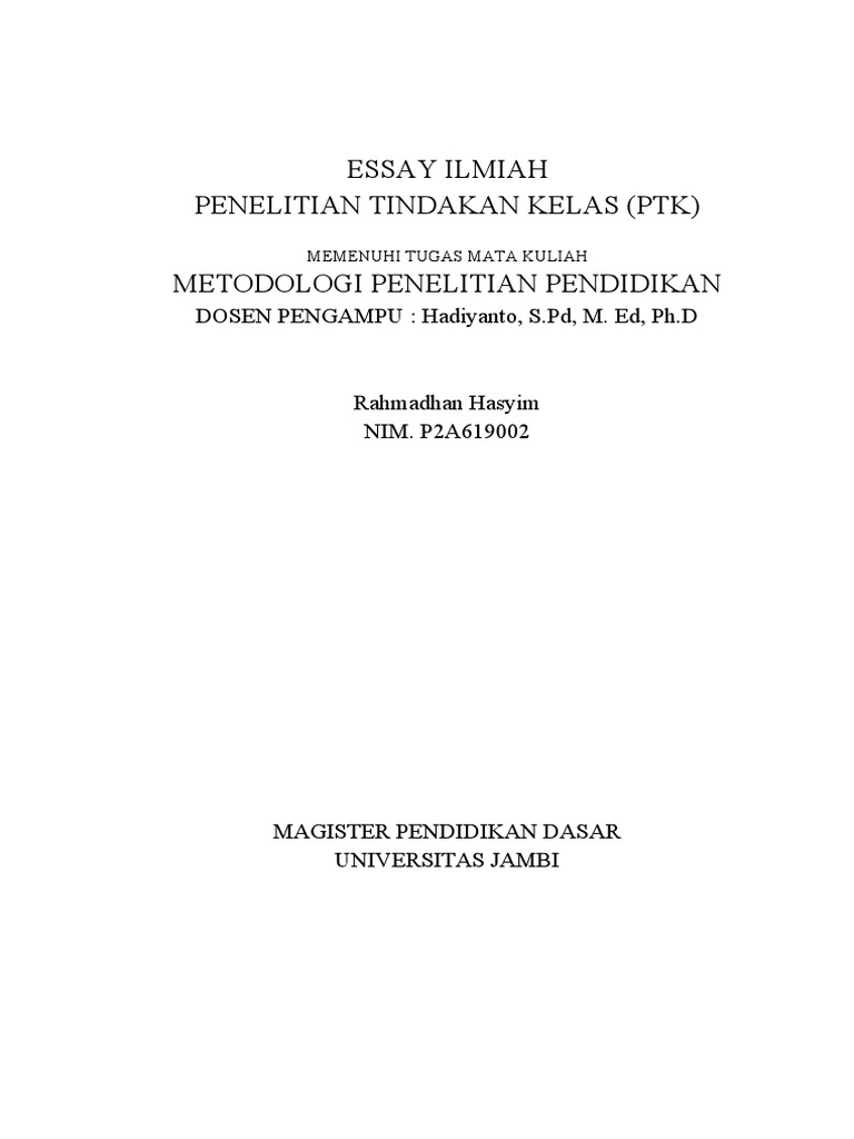 Essay Ilmiah | PDF