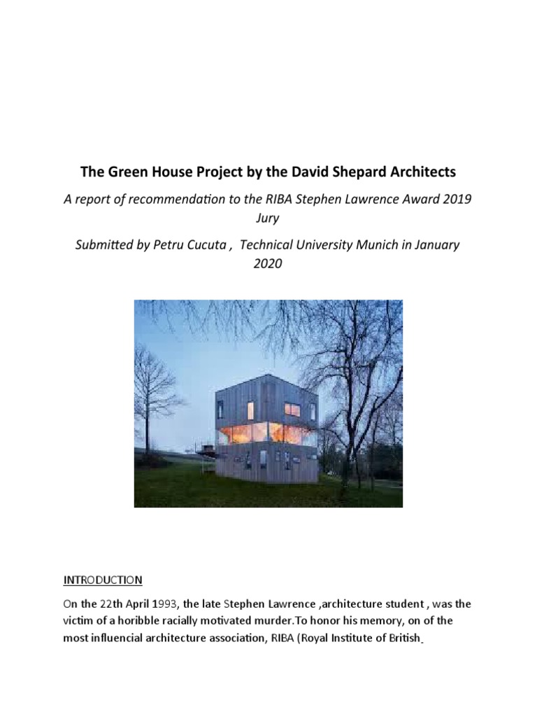 Eco-Friendly Green House Project Analysis | PDF | Wood | Architect