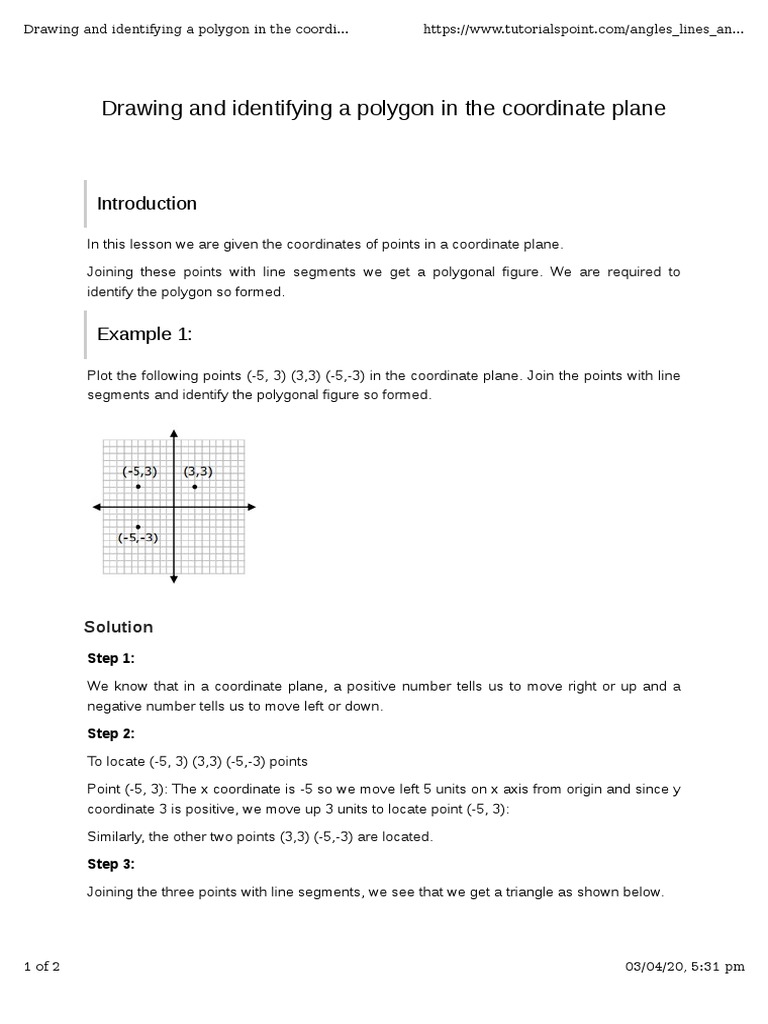 Identify Polygons in Coordinate Plane | PDF