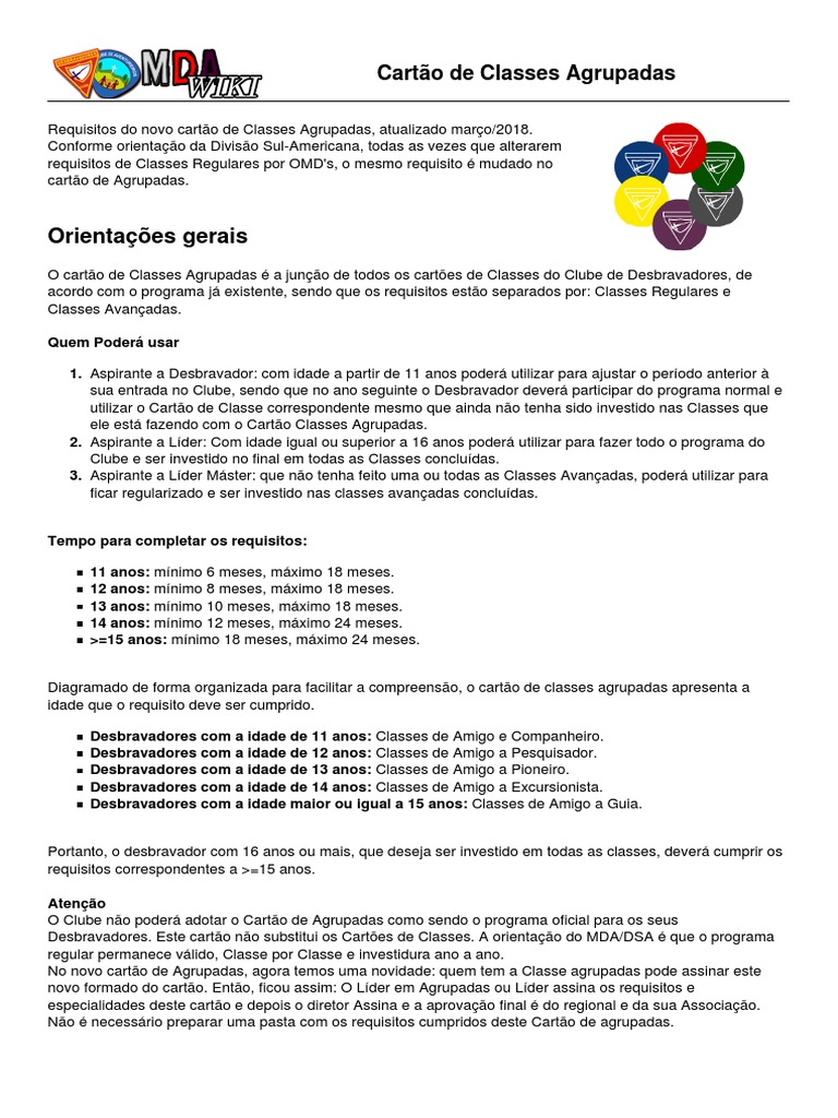 Cartão de Classes Agrupadas PDF | PDF | Igreja Adventista do Sétimo Dia | Evangelho de Lucas