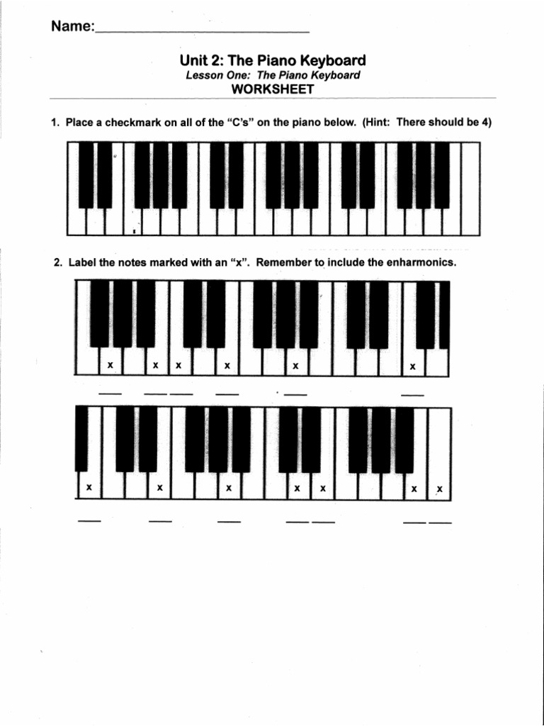 The Piano Keyboard-Worksheet | PDF