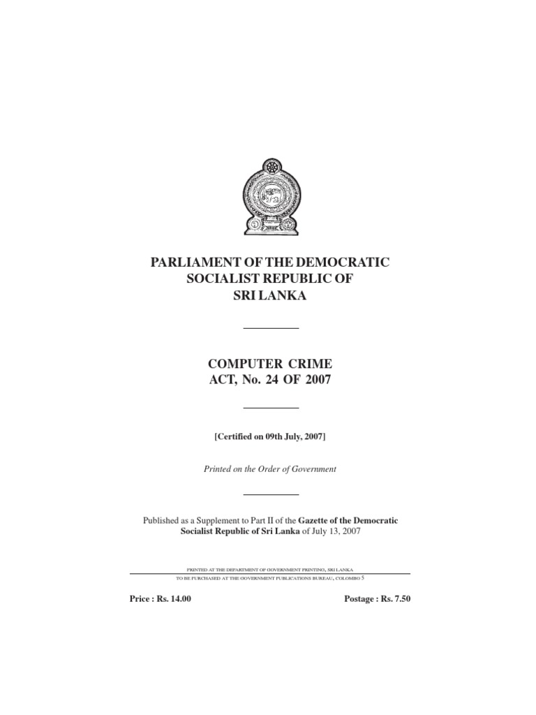 Computer Crimes Act E (24of2007) | PDF
