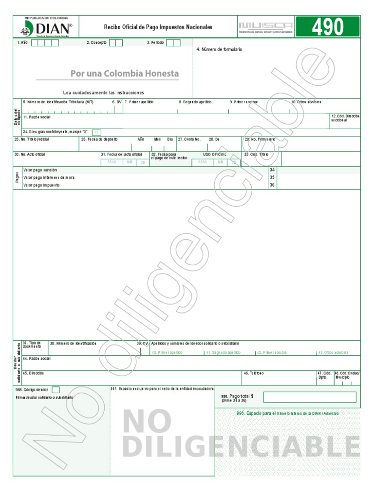 Formulario 490 2019 PDF | PDF | Pagos | Impuestos