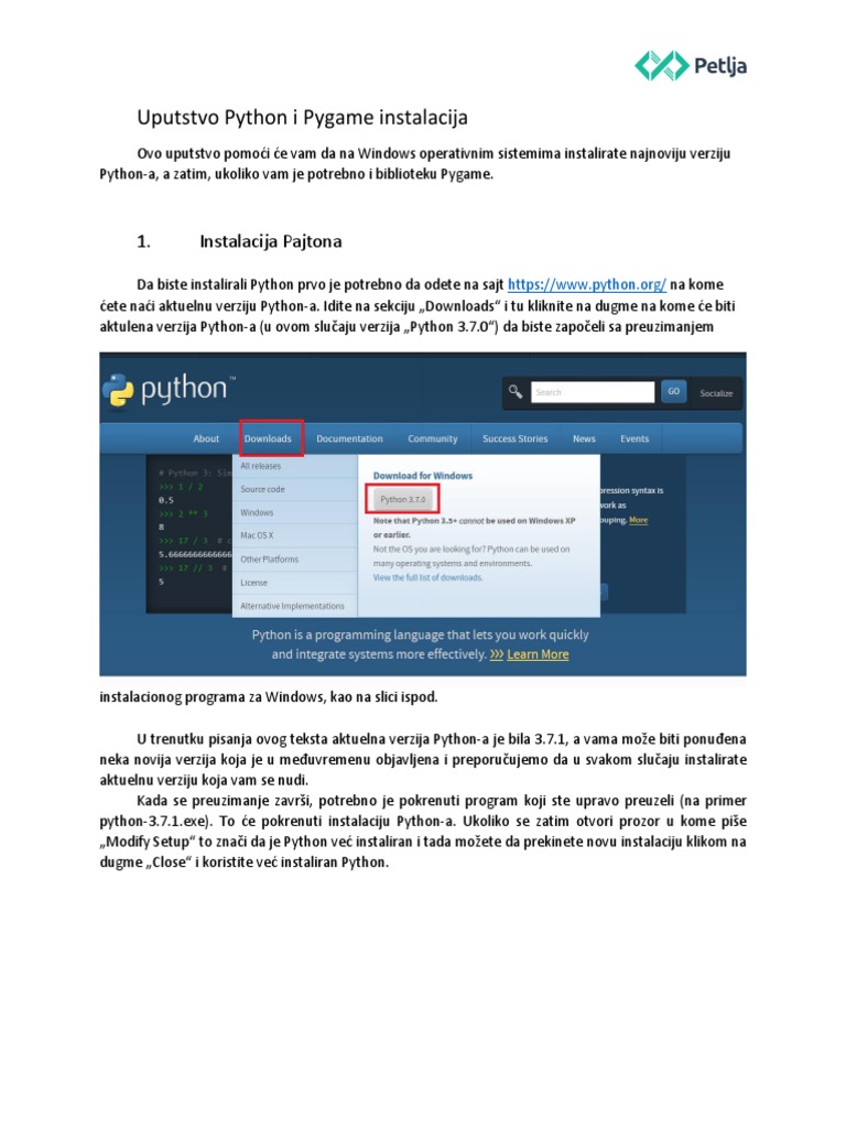 Uputstvo Python Pygame | PDF