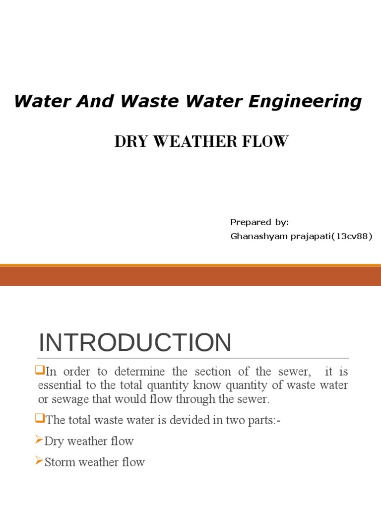 Water and Waste Water Engineering: Dry Weather Flow | PDF | Sanitary ...
