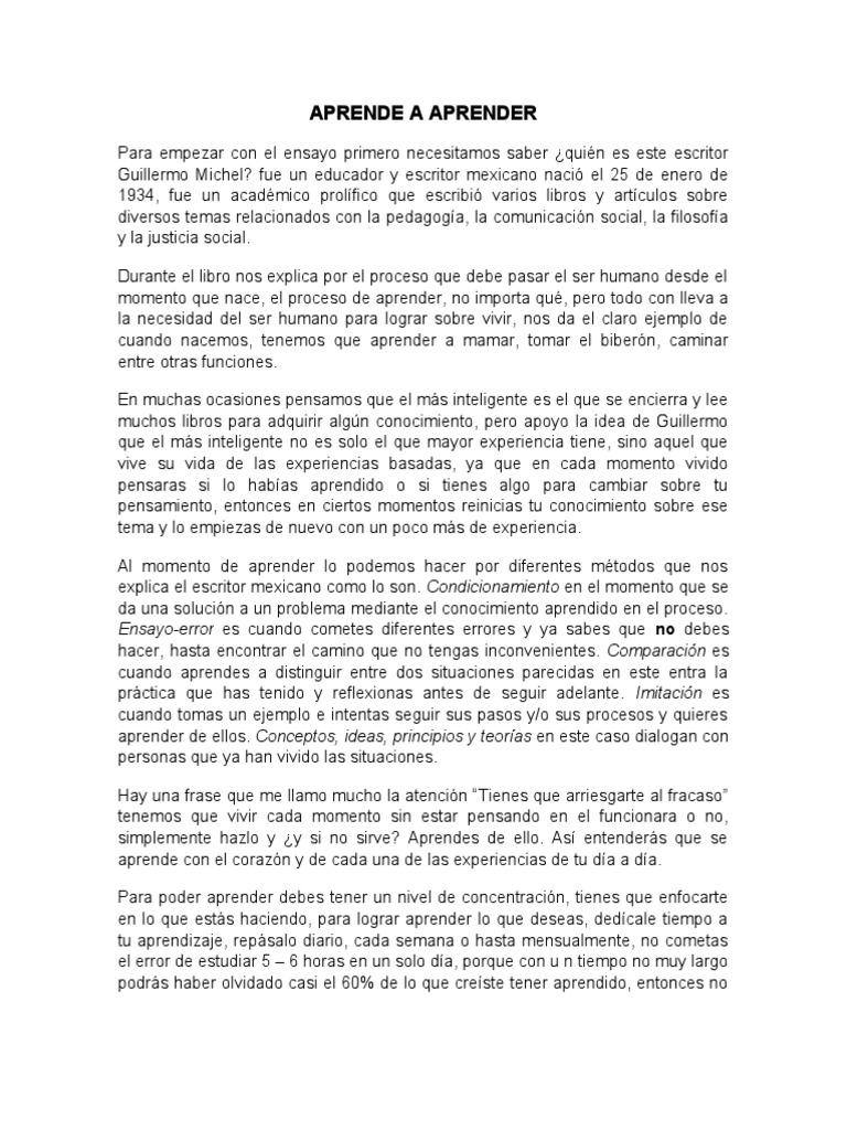 Aprende A Aprender | PDF | Experiencia | Aprendizaje