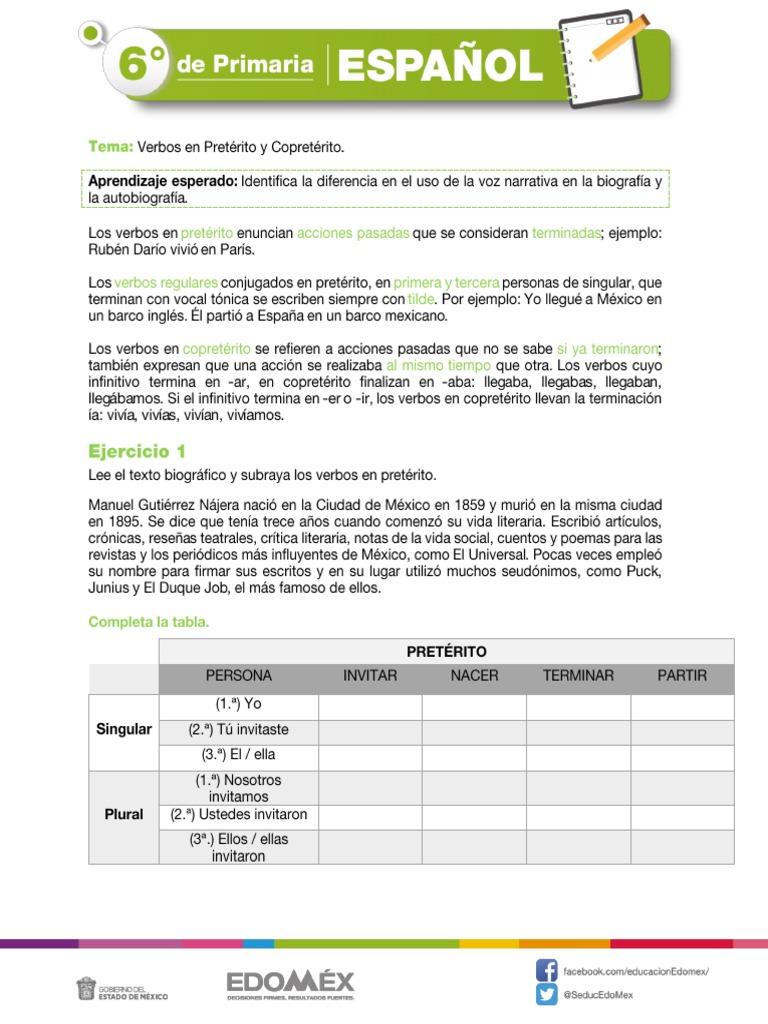 6° de Primaria Español | PDF