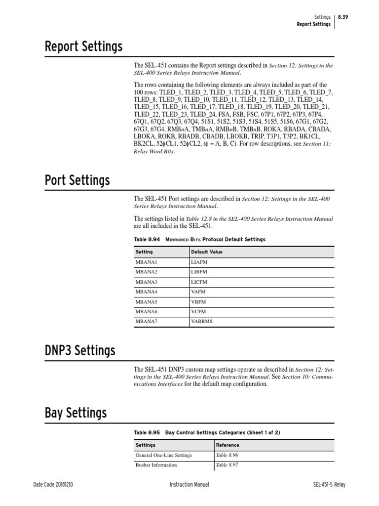 Report Settings in the SEL-451 Relay | PDF | String (Computer Science ...