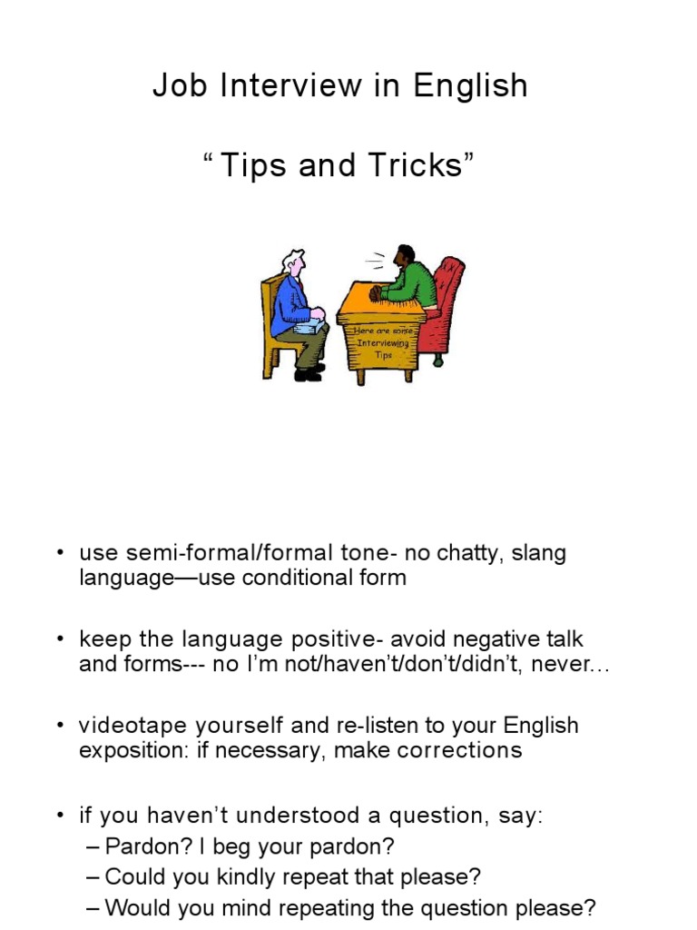 Job Interview in English " Tips and Tricks" | PDF