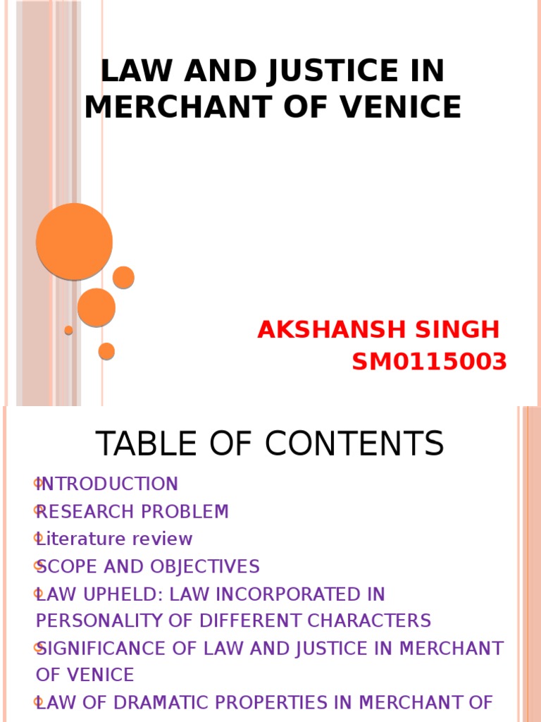 Law and Justice in Merchant of Venice 1 | PDF | The Merchant Of Venice ...