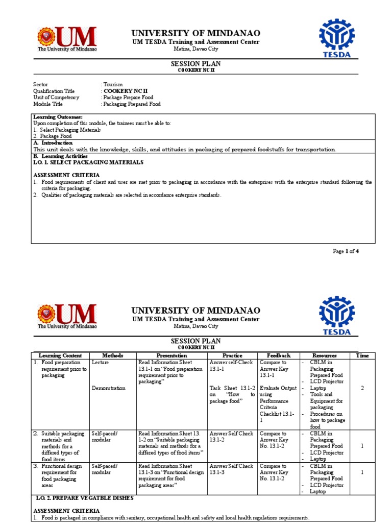 University of Mindanao: UM TESDA Training and Assessment Center | PDF ...