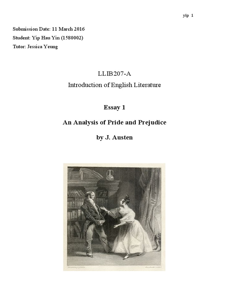LLIB207-A Introduction of English Literature: Essay 1 An Analysis of ...