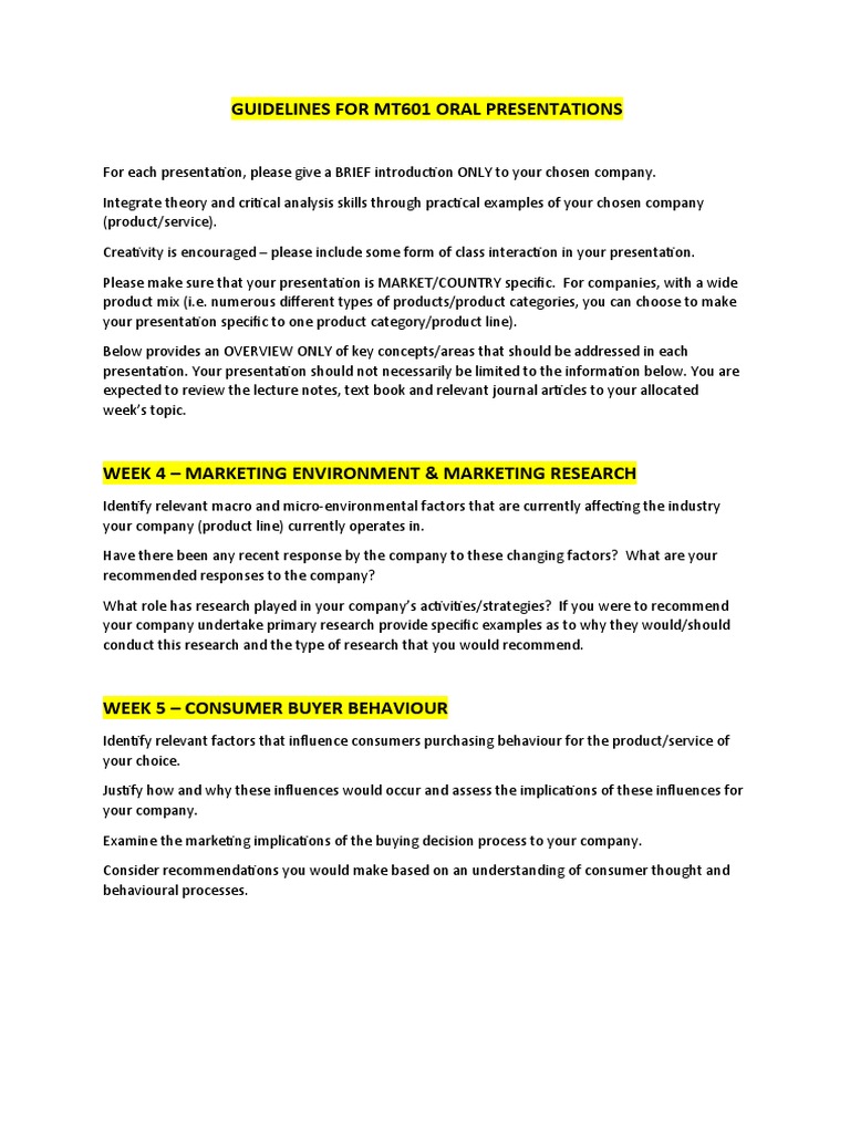 Guidelines For Oral Presentations | PDF | Target Audience | Marketing