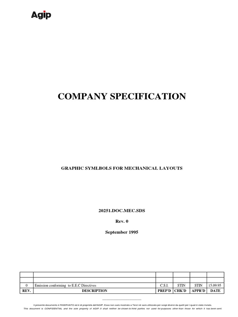 Company Specification: Graphic Symlbols For Mechanical Layouts | PDF ...