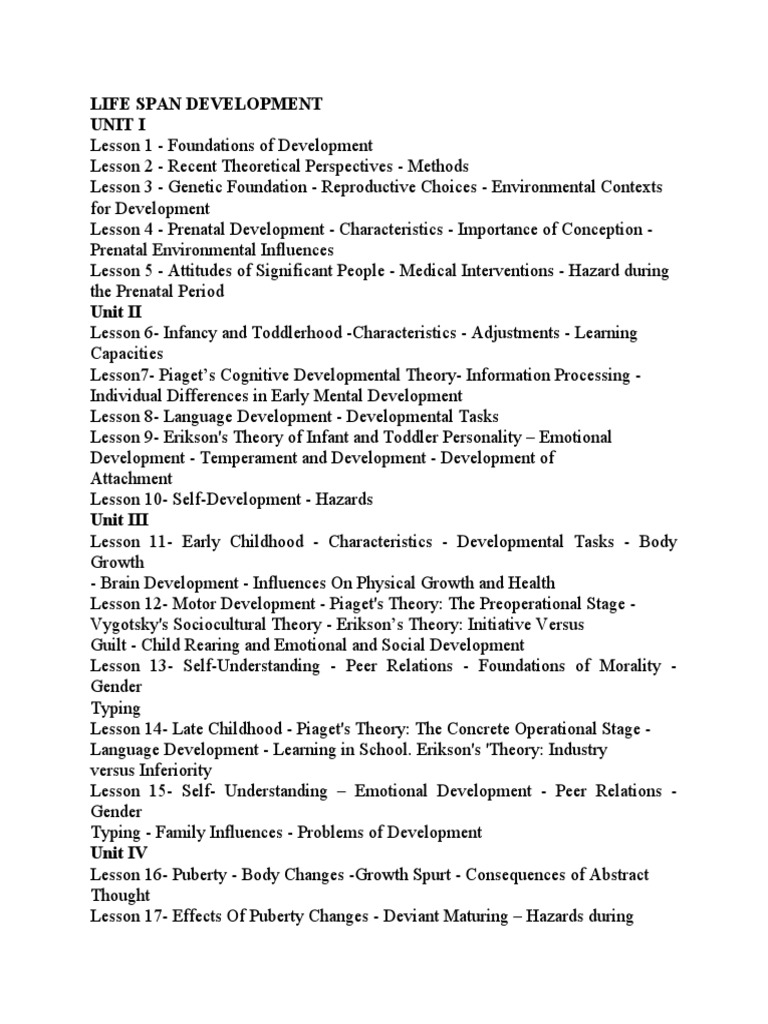 Life Span Development | PDF | Id | Developmental Psychology