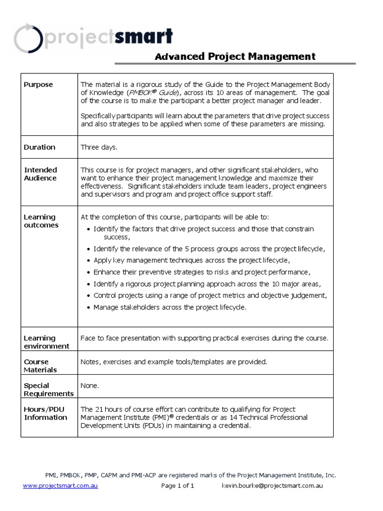 Advanced Project Management Download PDF | PDF