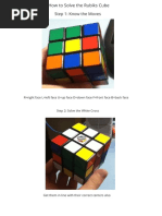 Rubik'S Cube Solution: Printable Cheat Sheet: Step 1: Cross Step 2 ...