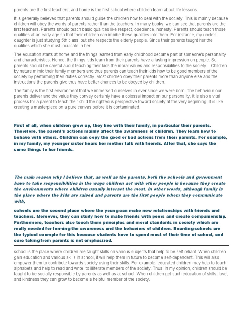 Teaching Children Essay | Download Free PDF | Schools | Teachers