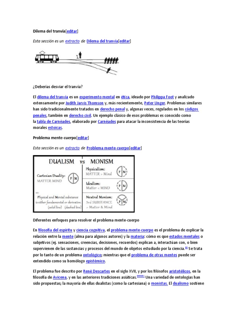 Dilemas filosóficos | PDF | Problema del mal | Problema mente-cuerpo