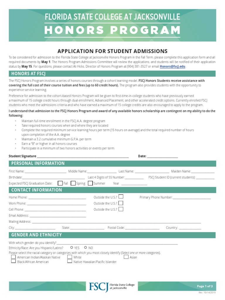 Honors Program: Florida State College at Jacksonville | PDF ...