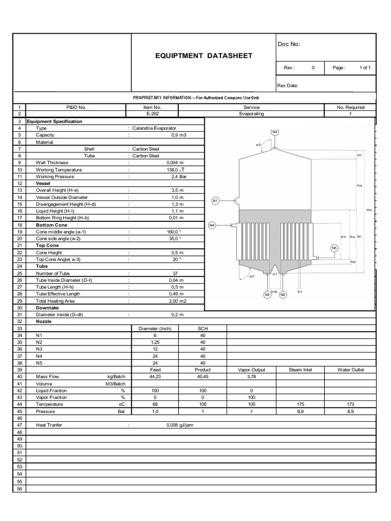 Equiptment Datasheet: Equipment Specification | Download Free PDF ...