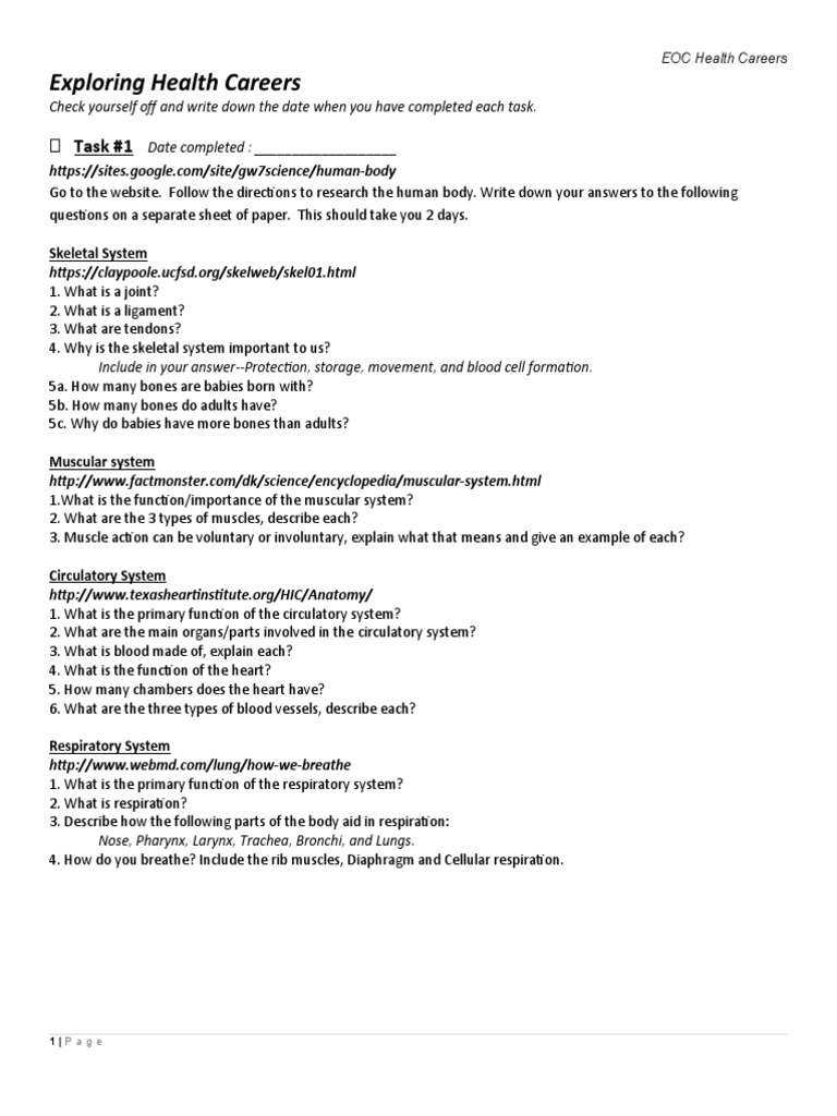 Exploring Health Careers | PDF | Respiratory System | Endocrine System