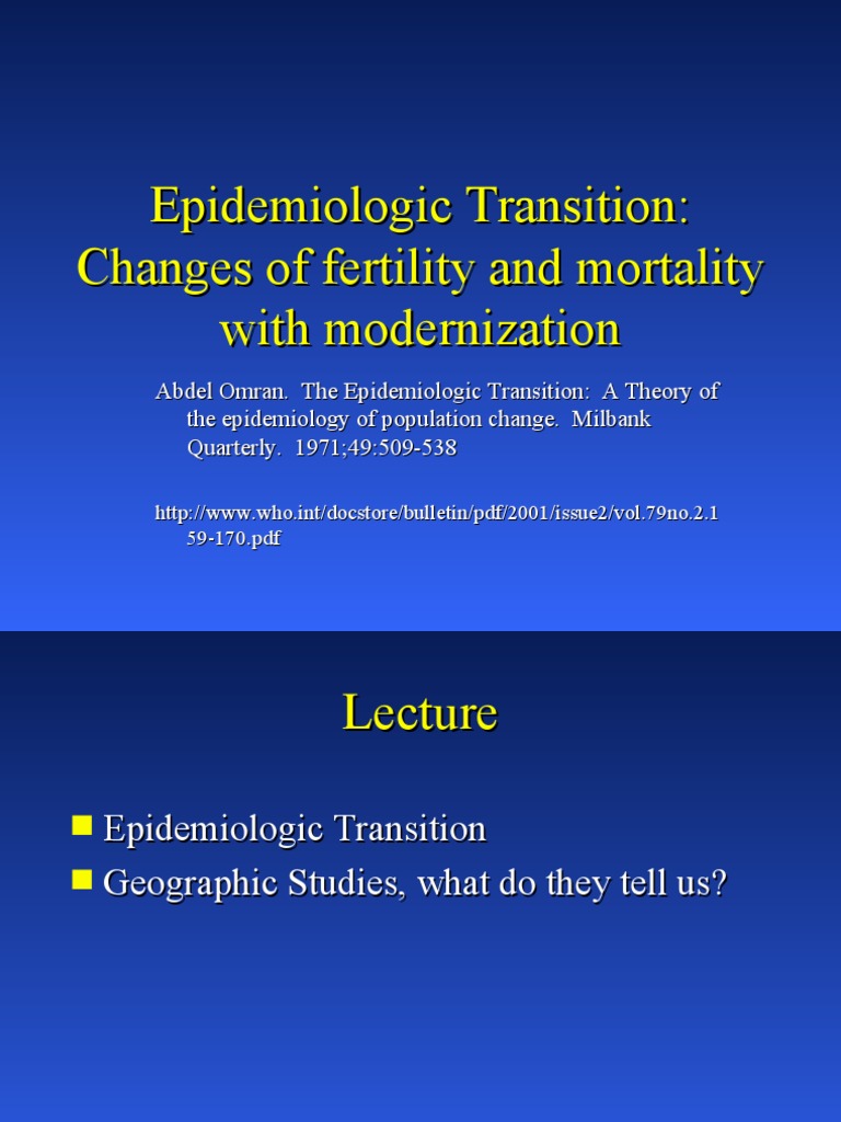 Epidemiologic Transition Theory | PDF | Epidemiology | Infection