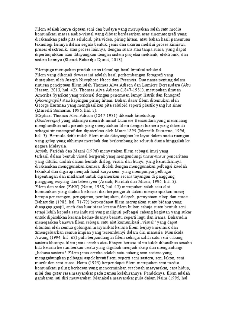 Filem Adalah Karya Ciptaan Seni Dan Budaya Yang Me | PDF