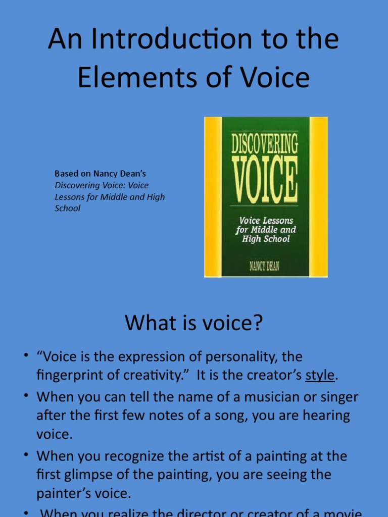 Elements of Voice Intro | PDF | Irony | Sentence (Linguistics)