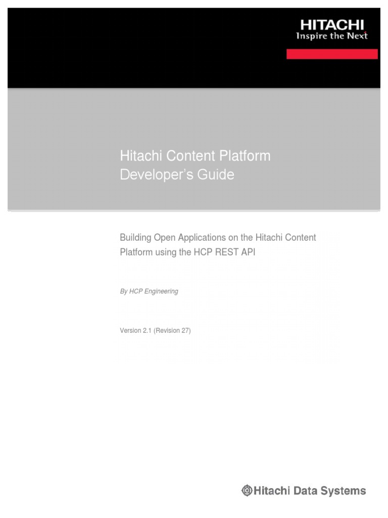 HCP REST Developer Guide v2.1.0 | PDF | Hypertext Transfer Protocol ...