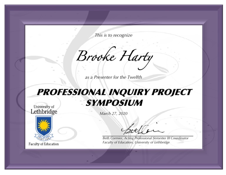 2020 04 Pip Certificate Harty | PDF