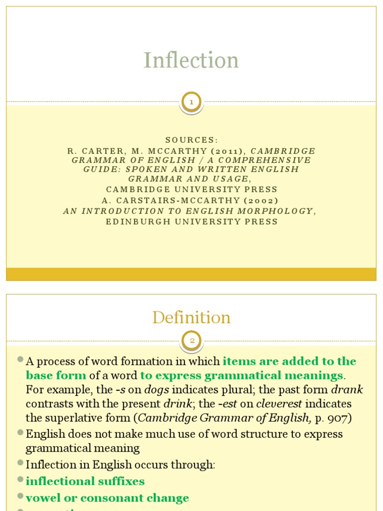 3 Inflection | PDF | Morphology (Linguistics) | Grammatical Number