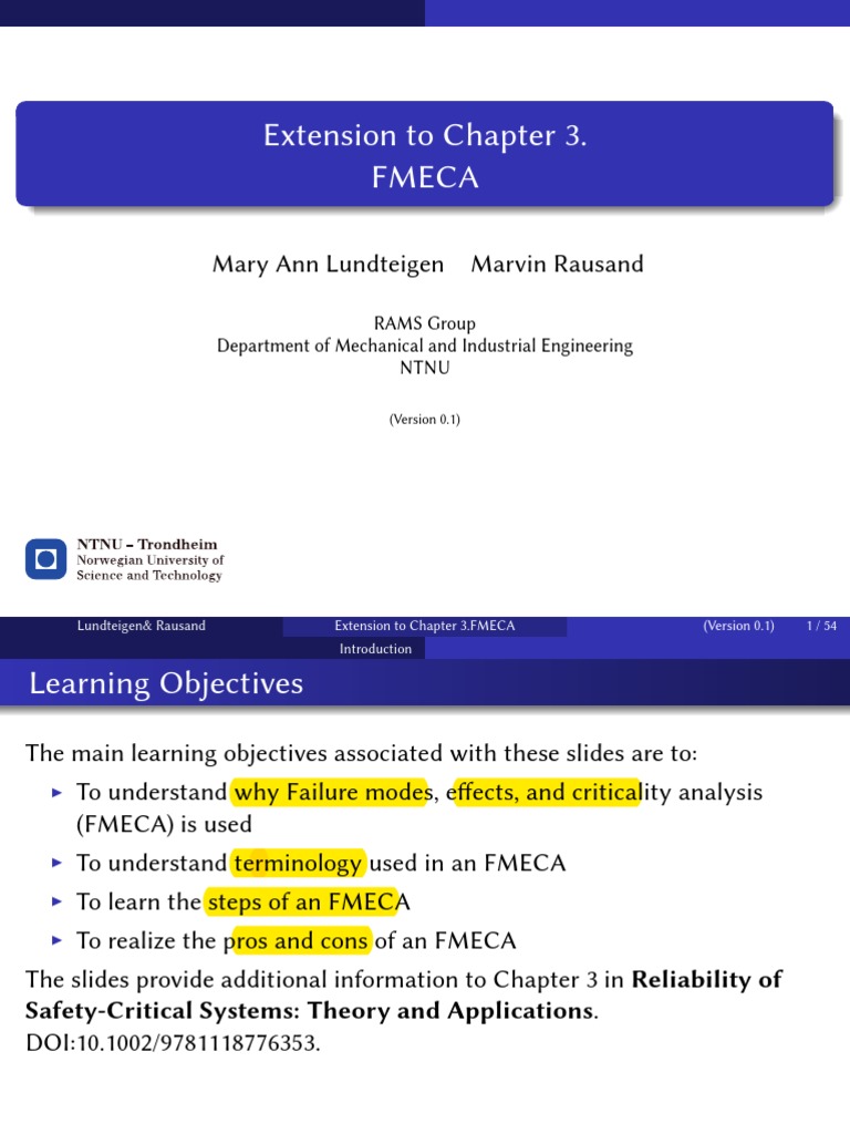 SIS Book - Chapter 03 - FMECA | PDF | Top Down And Bottom Up Design | Reliability Engineering