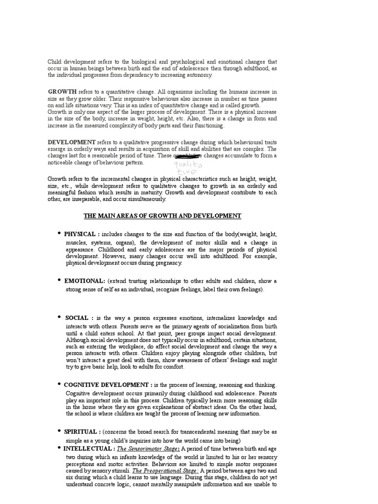 Growth and Development PDF | PDF | Child Development | Relationships
