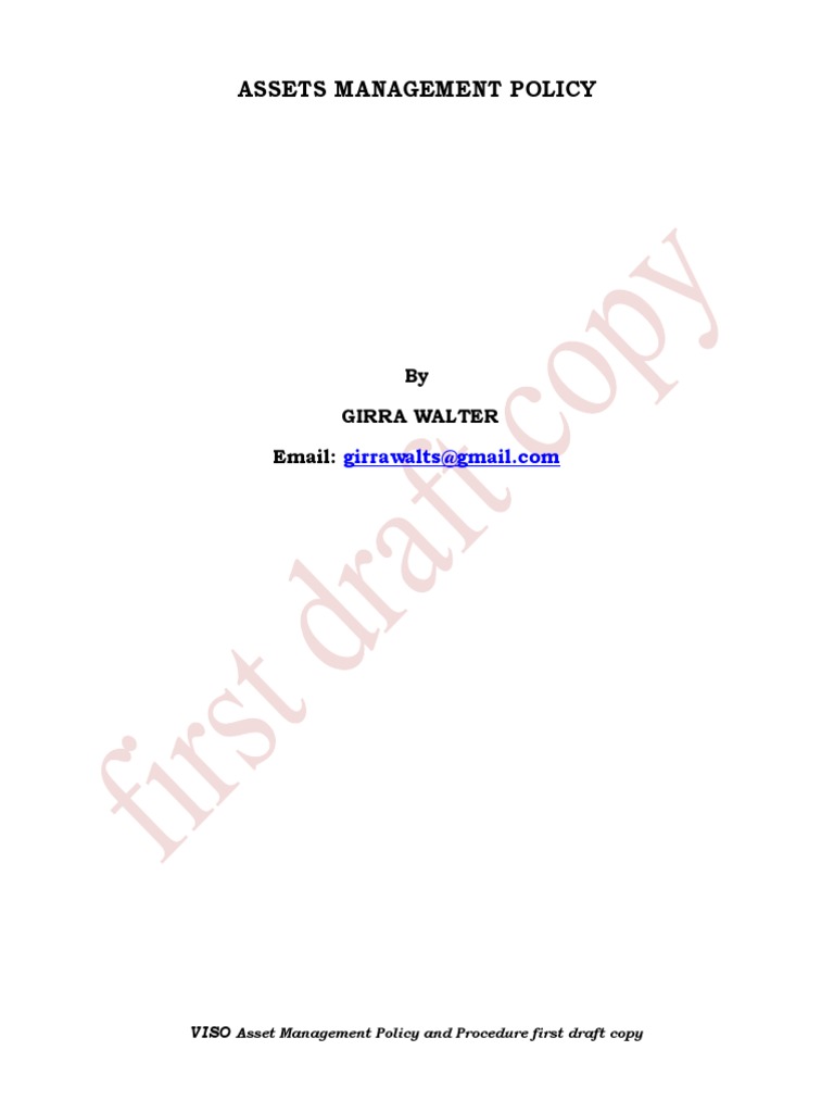 Assets Management Policy: by Girra Walter Email | PDF | Asset ...