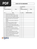 Check List Andamios 2 2022 | PDF | Andamio | Bienes manufacturados