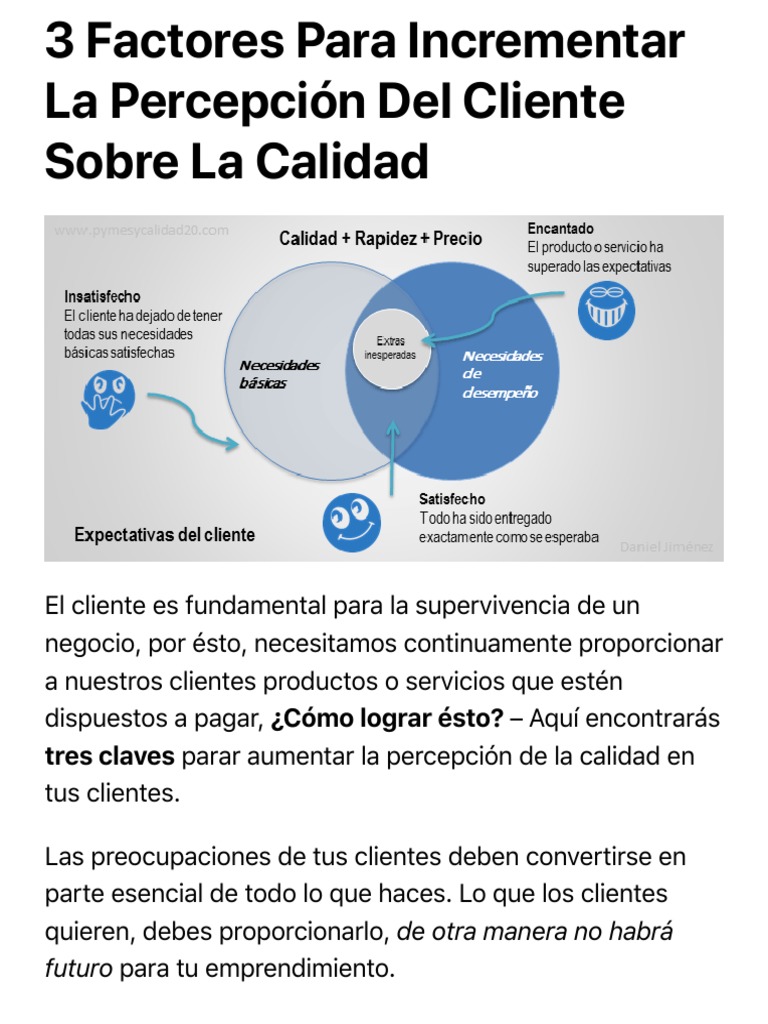 Mejora la Percepción de Calidad del Cliente | PDF | Cliente | Calidad ...