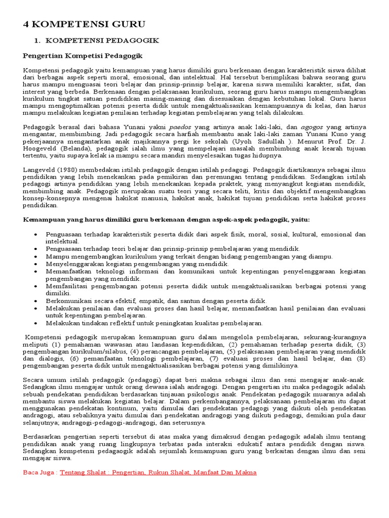 4 Kompetensi Guru | PDF