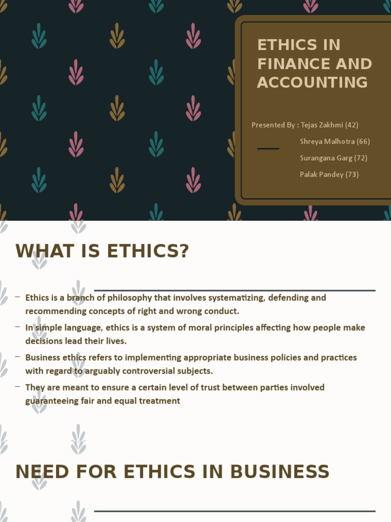 Ethics in Finance and Accounting | PDF | Business Ethics | Insider Trading