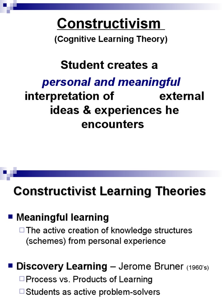 Ch. 10, Constructivist Theories, Problem Solving, Teaching For Transfer | PDF | Constructivism ...