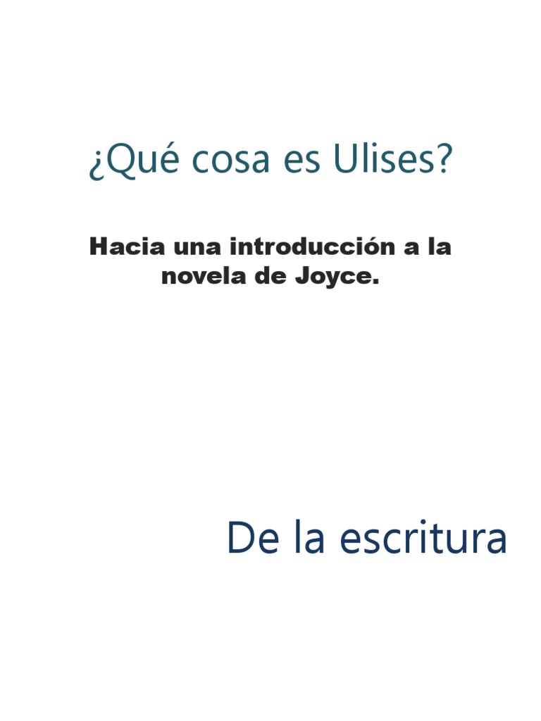 Introducción a Ulises de Joyce | PDF | Ulises (novela) | James Joyce