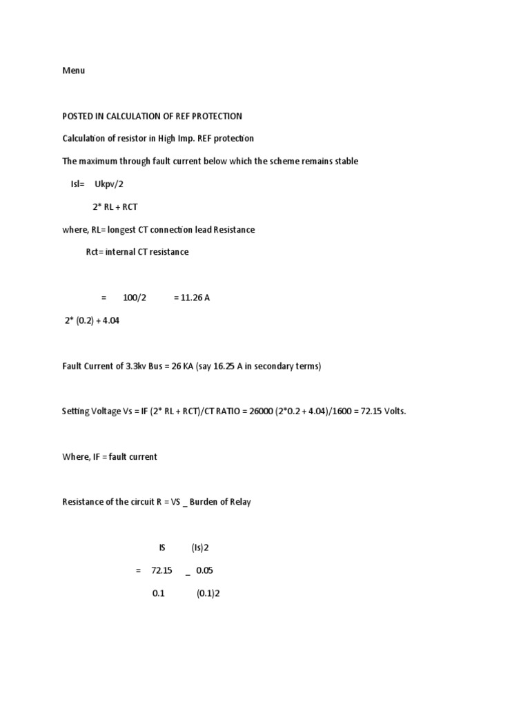 REF Calculation | PDF
