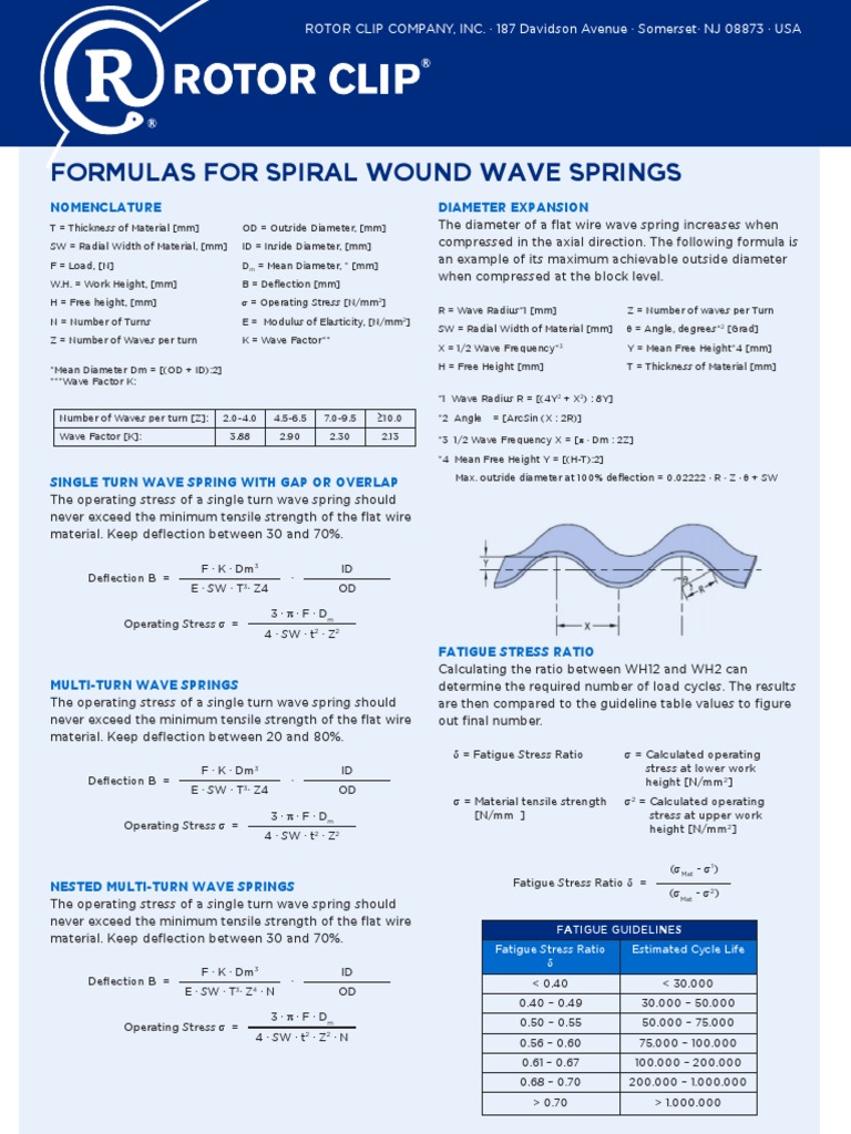 Wave Spring Diameter and Stress Calculations | PDF | Fatigue (Material ...