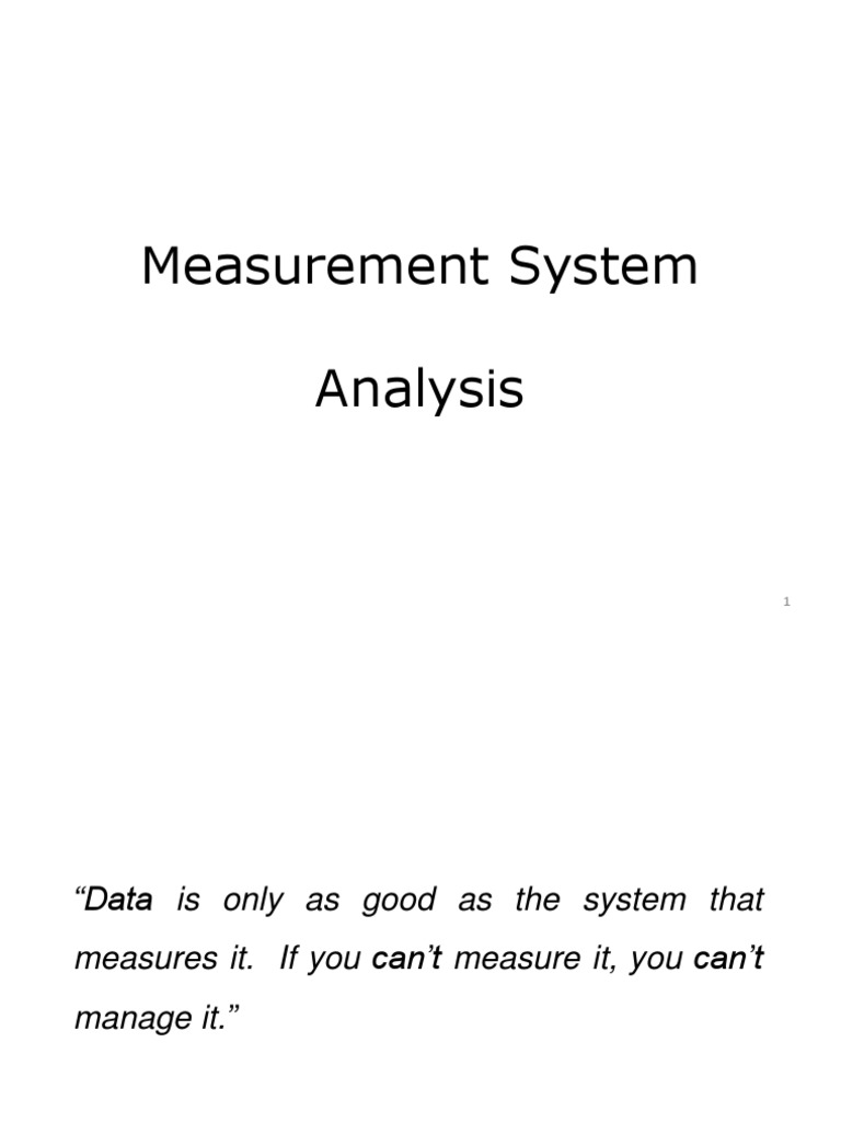 Measurement System Analysis | PDF | Variance | Accuracy And Precision