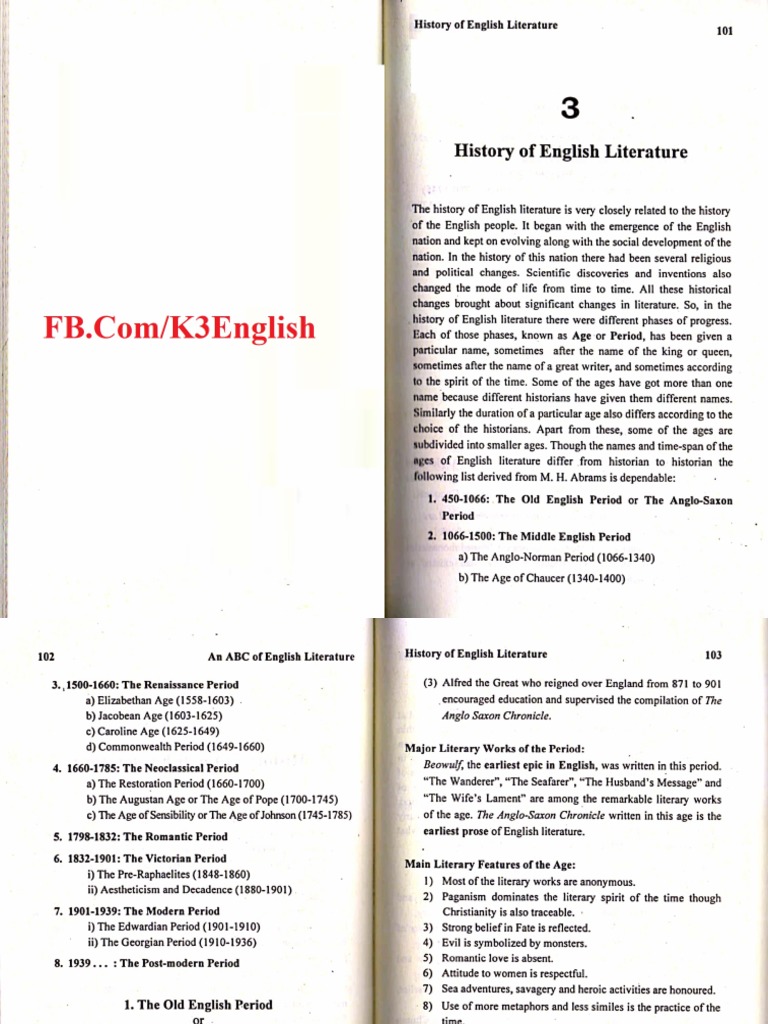 History of English Literature by An ABC of English Literature PDF | PDF