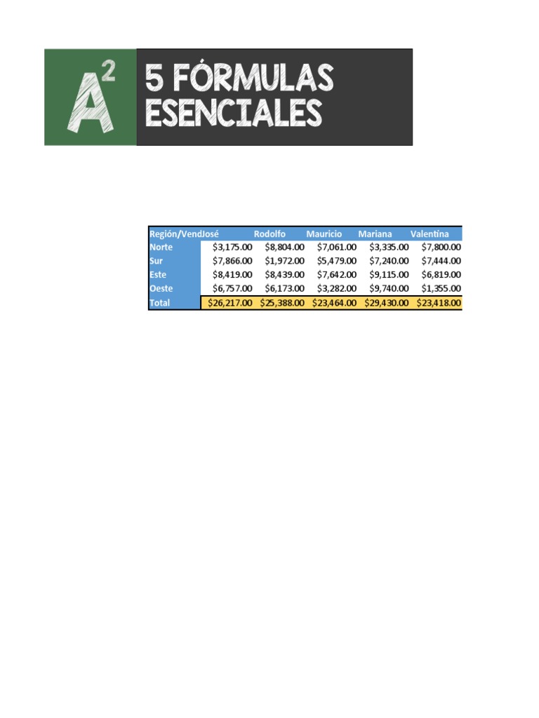 5 Formulas Esenciales de Excel | PDF