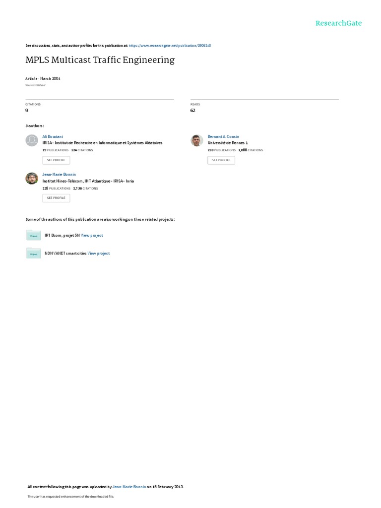 MPLS Multicast Traffic Engineering: March 2004 | PDF | Multiprotocol ...
