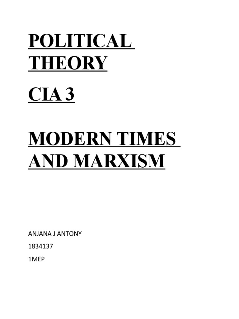 Marxism and Modern Times | PDF | Marx's Theory Of Alienation | Capitalism