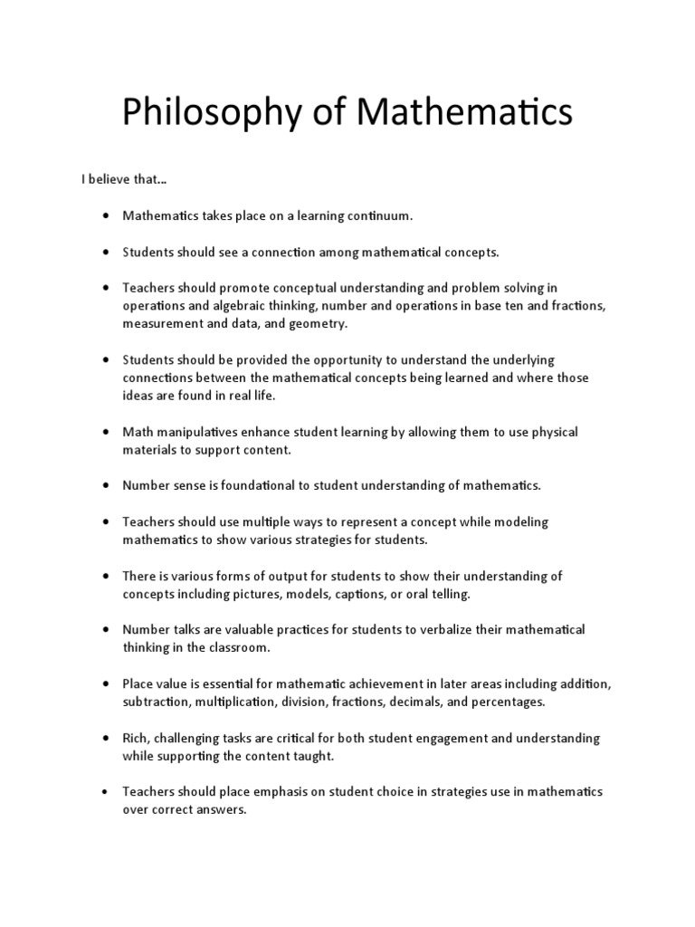Philosophy of Mathematics | PDF